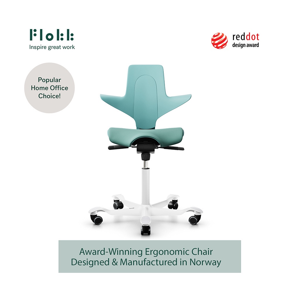 HAG Capisco Puls 8020 - Ergonomic Office Chair by Flokk - Sea green ...