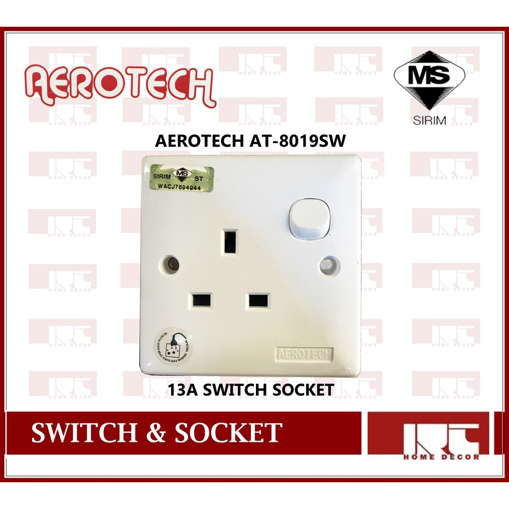 AEROTECH 13A SWITCH SOCKET FLUSH SWITCH / SWITCH SOCKET / WALL SWITCH ...