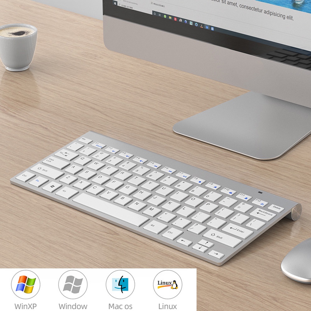 2.4G Wireless Silent Keyboard and Mouse Mini Multimedia Keyboard Mouse ...