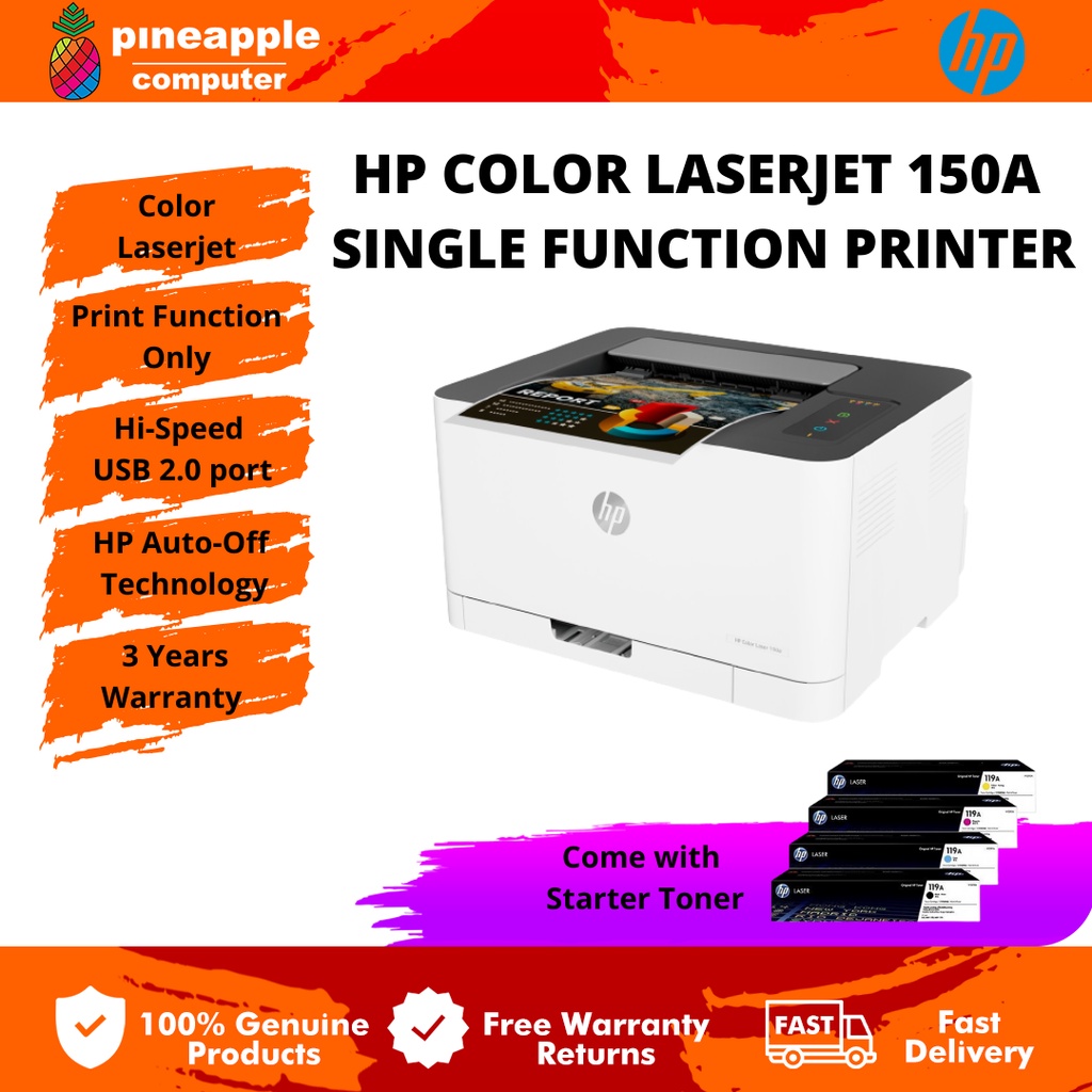 HP Color Laserjet 150a Single Function Printer - Print Only | Shopee ...