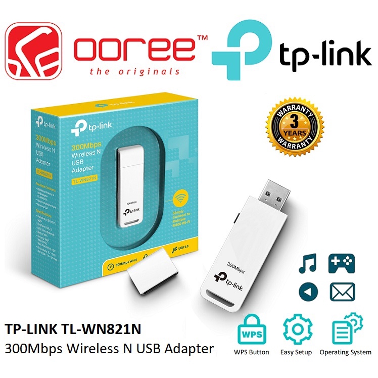 TP-LINK TL-WN821N / TL-WN823N 300MBPS WIRELESS N USB ADAPTER WITH WPS ...