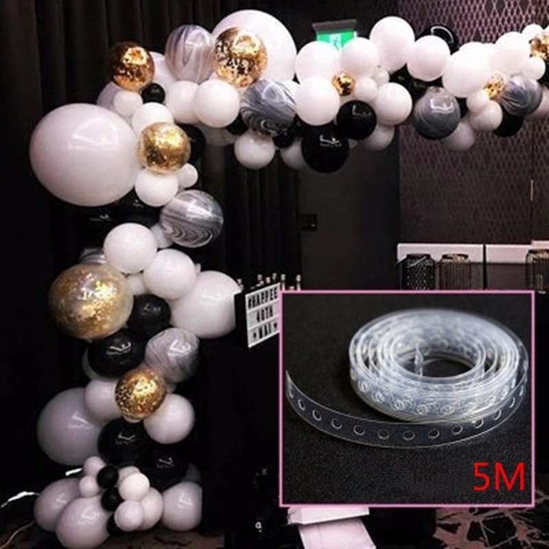 5M/Roll Plastic Balloon Chain Connector PVC Rubber Balloon Chain Clip ...