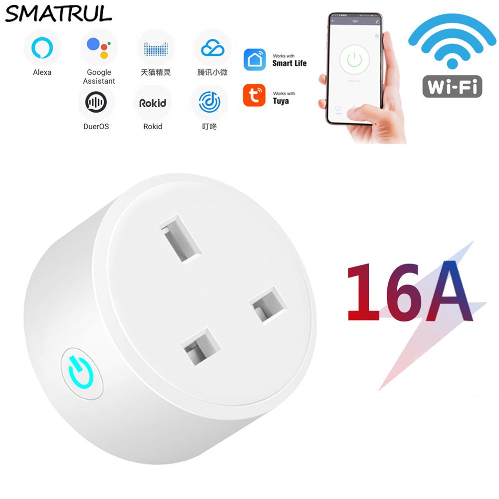 Smart Wifi Plug Socket 16A Power Switch Remote Control support Alexa ...