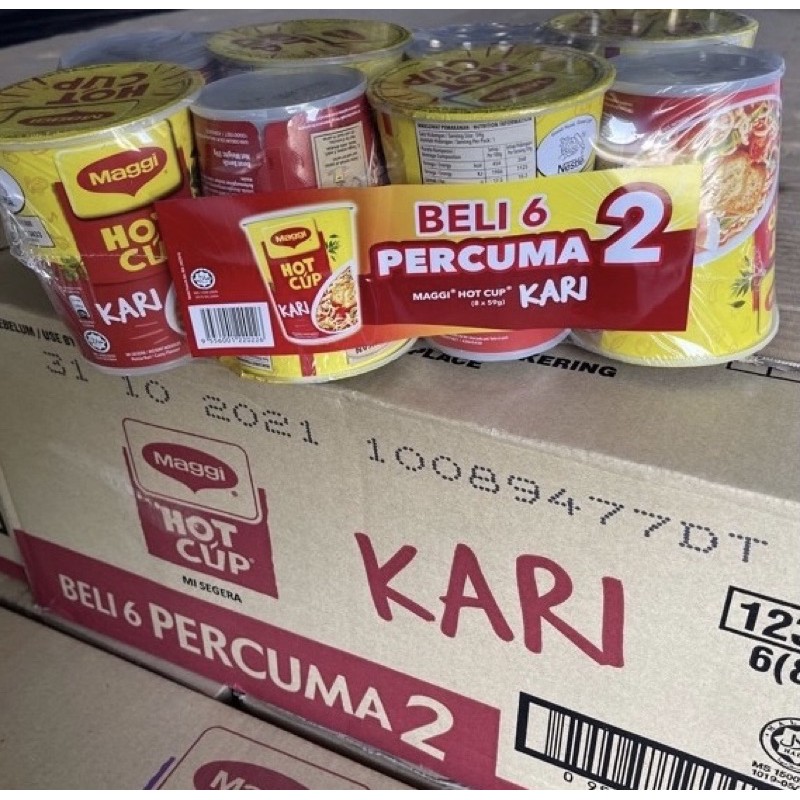 Maggie Hot cup curry 59g Maggie hot cup Tom yam 61g (48cups per ctn ...