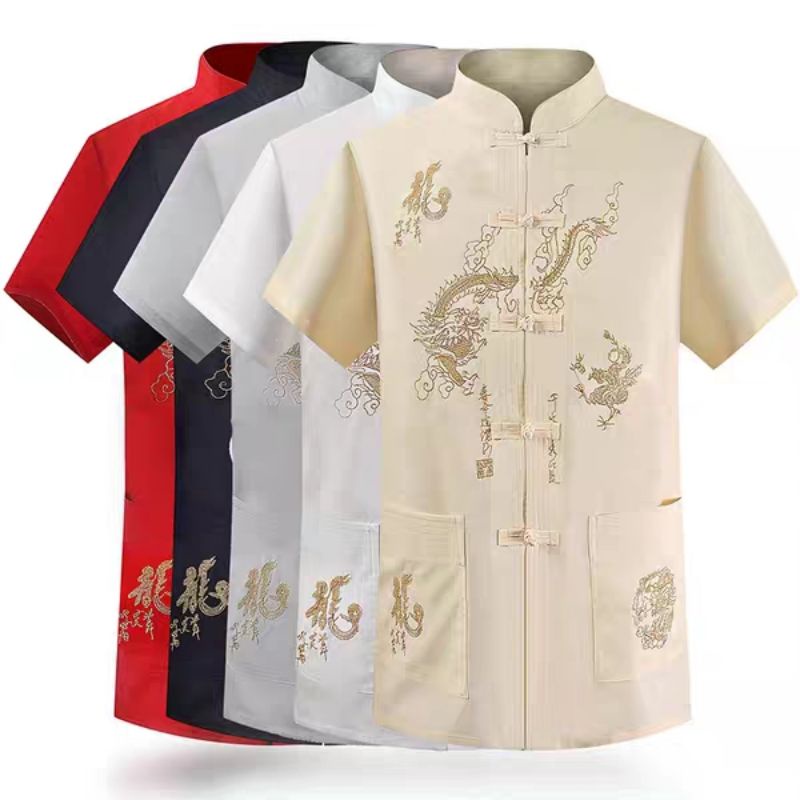 Men Samfu Traditional Costume Dragon Samfu Plus Size Chinese New Year ...