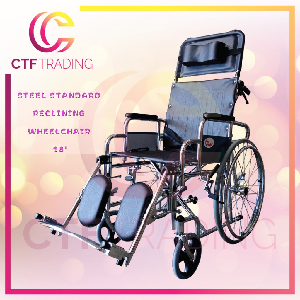 Steel Standard Reclining Wheelchair - 46cm | Shopee Malaysia