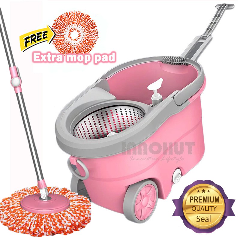 Innohut 360° Easy Spin Mop With Wheel Mop Lantai Colorful Spin Mop Set ...