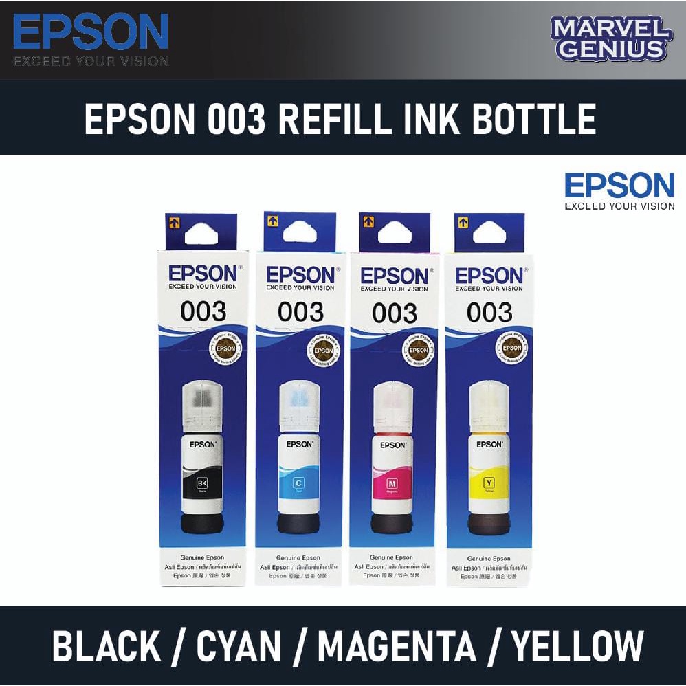 [ 100% ORIGINAL GENUINE ] EPSON EXCEED YOUR VISION INK BOTTLE 003 BLACK ...