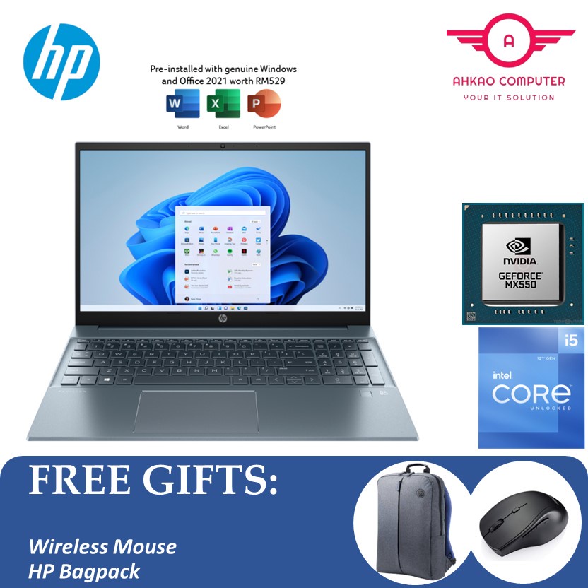 HP Pavilion 15-Eg2007TX 15.6" FHD Laptop Fog Blue ( I5-1235U, 8GB ...