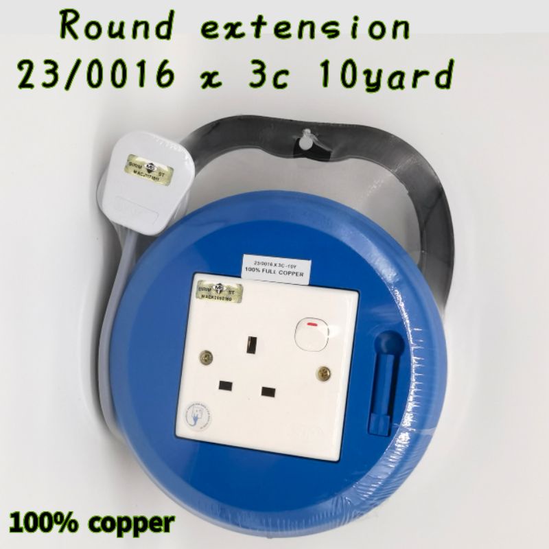 Round extension 13a socket with 10yard 23016 x 3c 100% full copper ...