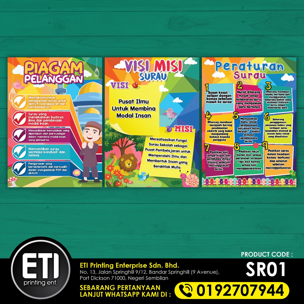 Set Carta Jadual Surau Jawi Rumi Shopee Malaysia