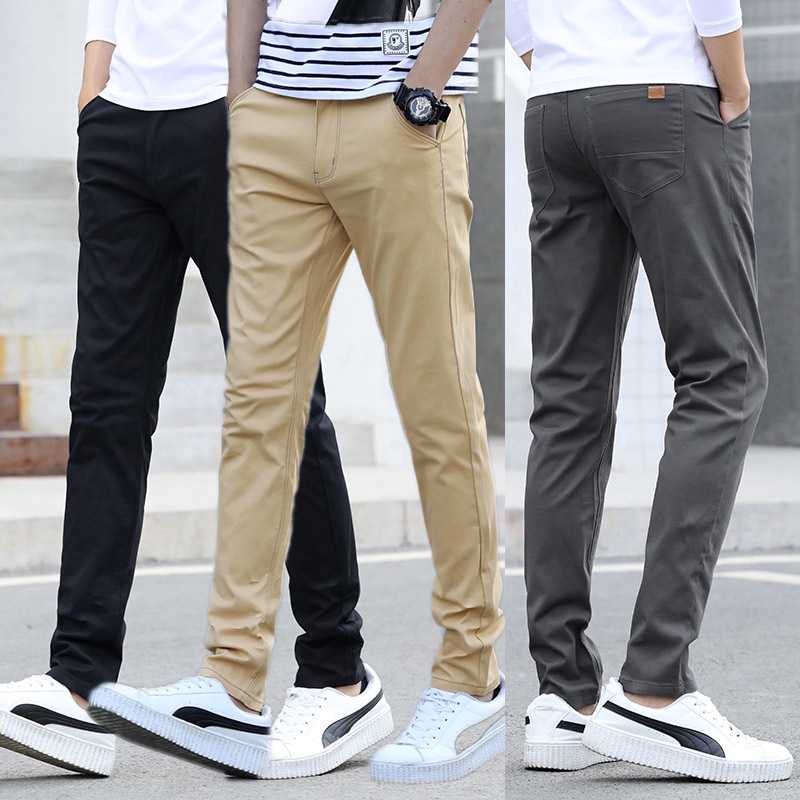 Slim Fit Men's Seluar Pants Slack Casual Trousers Stretchable Solid ...