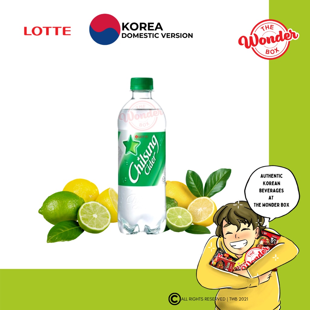 MADE IN KOREA | Korean Lotte Chilsung Cider 500ml 롯데칠성사이다 乐天七星苹果酒 | THE ...