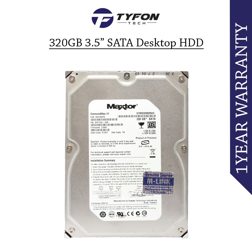 Mix Branded 320GB 3.5" SATA Desktop PC Computer Hard Disk Drive HDD ...