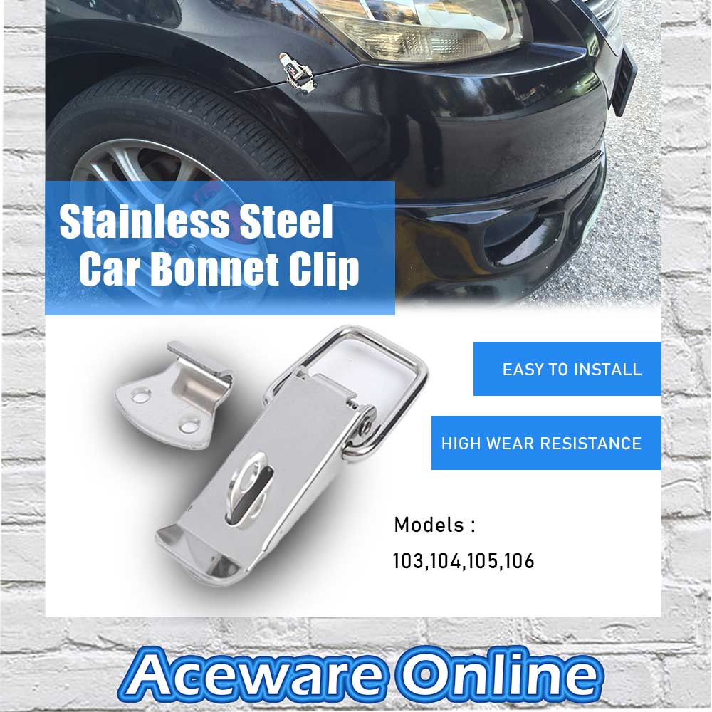 CAR BONNET CLIP STAINLESS STEEL UNIVERSAL CAR FRONT BUMPER ENNGINE ...