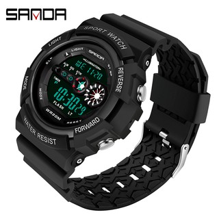 SANDA Men Watch Sports Waterproof Watch LED Display Multifunction Men's ...