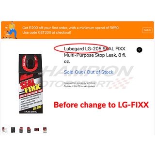 Lubegard Seal Fixx ATP AT-205 Re-Seal Stops Leaks Engine Gear Box ...