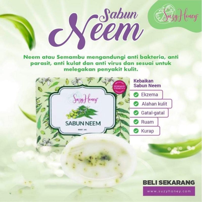 SABUN NEEM khas utk ekzema, alahan kulit, gatal2, kurap, ruam dan hfmd ...