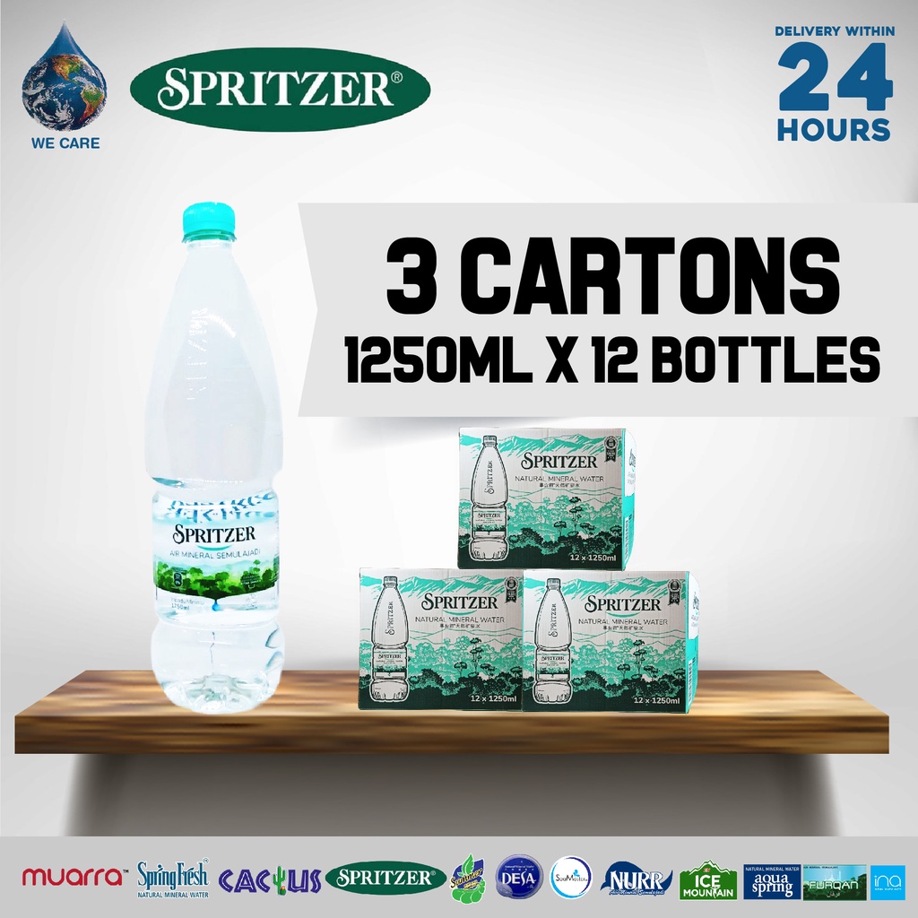 SPRITZER Mineral Water (1250ml x 12 Bottles x 3 Cartons) | Shopee Malaysia