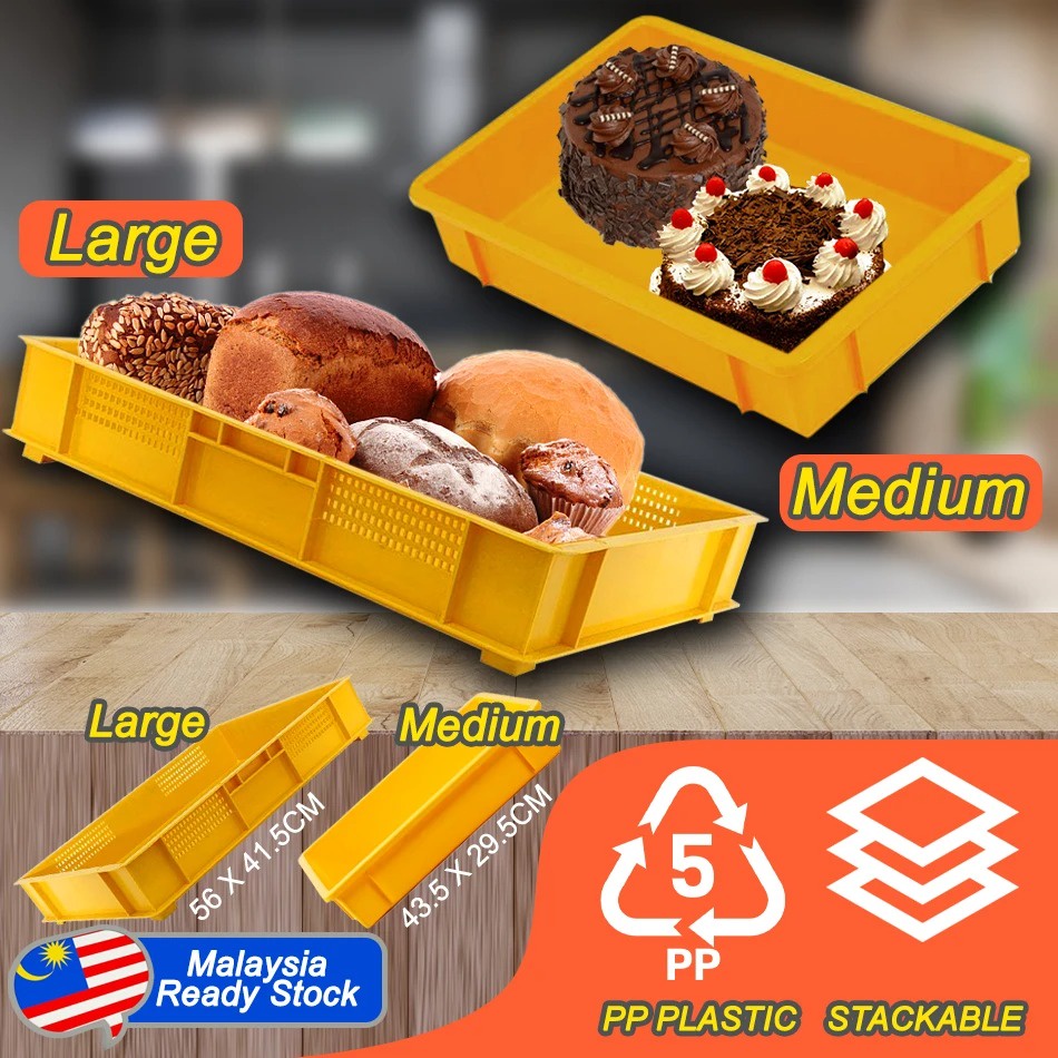 Tollo_regina Yellow Rectangular Crate Tray for Bakery & Industrial ...
