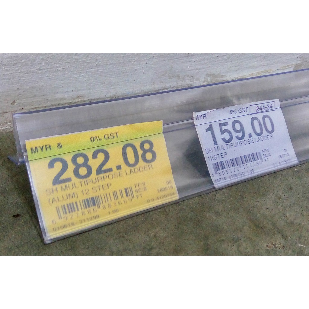 4 Feet Clear Right Angle PVC Data Strip For Supermarket Shelves ...