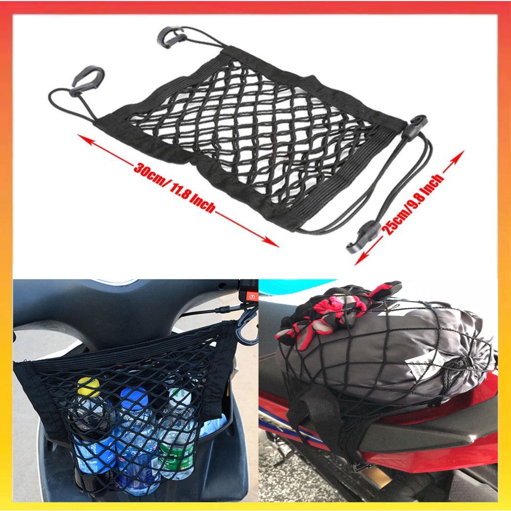 Motorcycle Net Cargo Net Flexi Helmet Net Stretchable Cord Jaring Motor ...