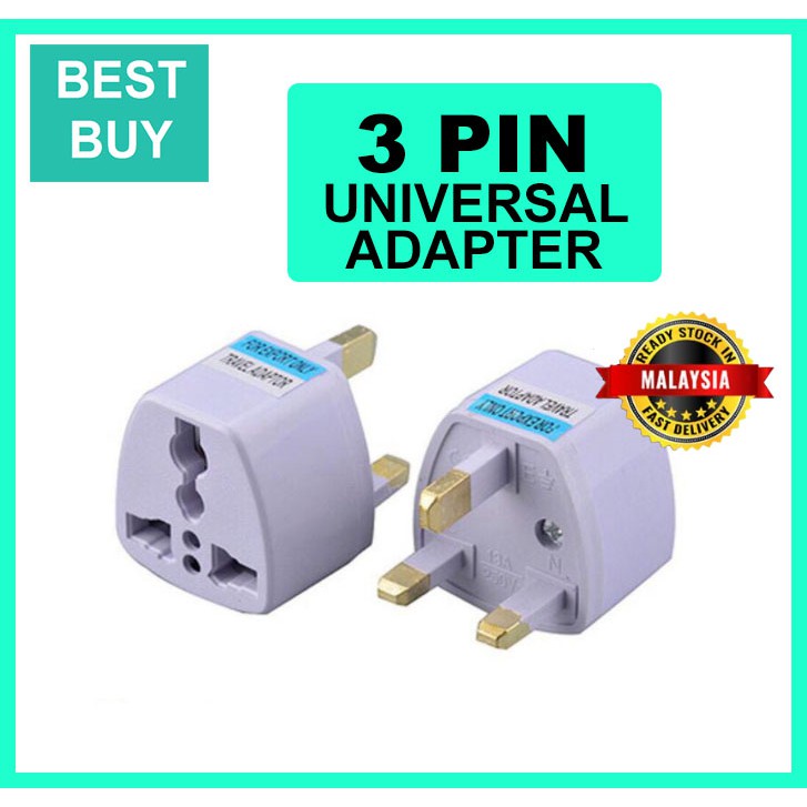 3-Pin Universal Adapter Plug Head UK 3 Pin Malaysia China Plug Socket ...