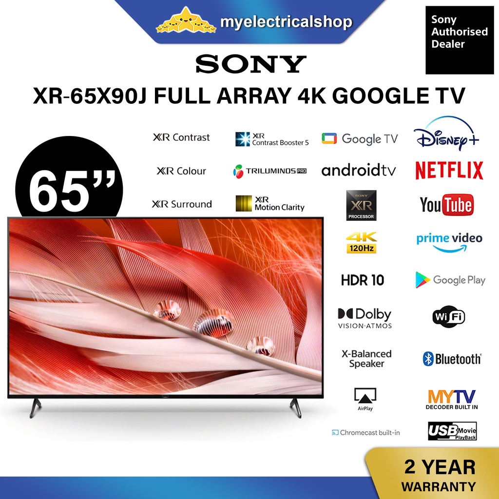 Sony Full Array LED 65 Inch 4K UHD Android TV Google TV XR-65X90J Smart ...