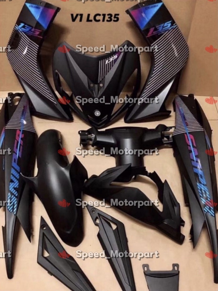 HLD COVER SET LC135 V1 SNIPER RAINBOW MATT BLACK | Shopee Malaysia