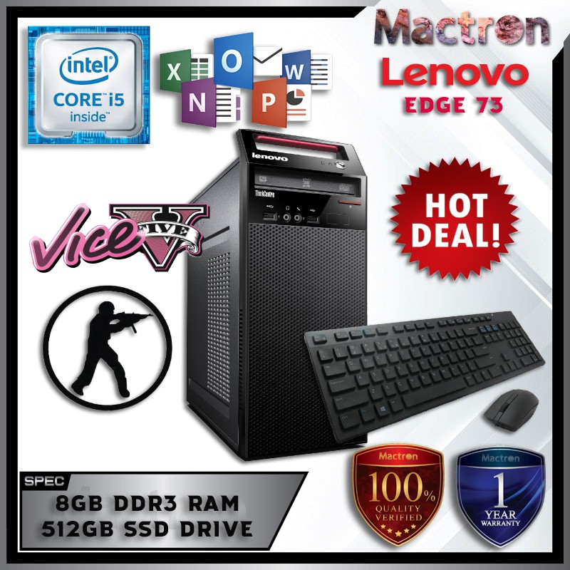 Lenovo thinkcentre edge 73 mini tower pc desktop - intel core i5 4thgen ...