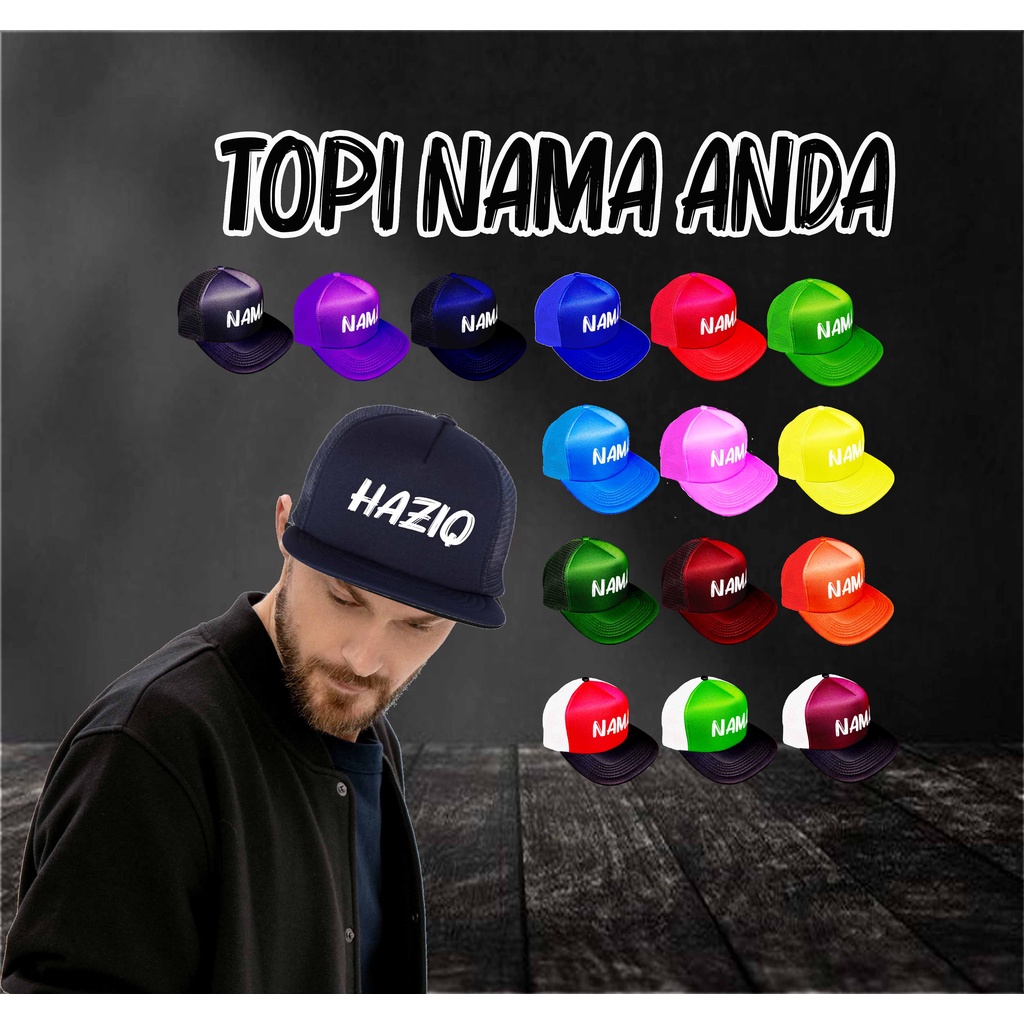 Topi Dewasa Dan Kanak-Kanak Tulis Nama Sendiri / Topi Pelbagai Warna ...