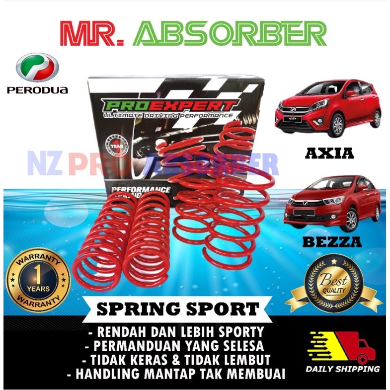 Spring sport pro expert lowered perodua Axia/Bezza set 4pcs | Shopee ...