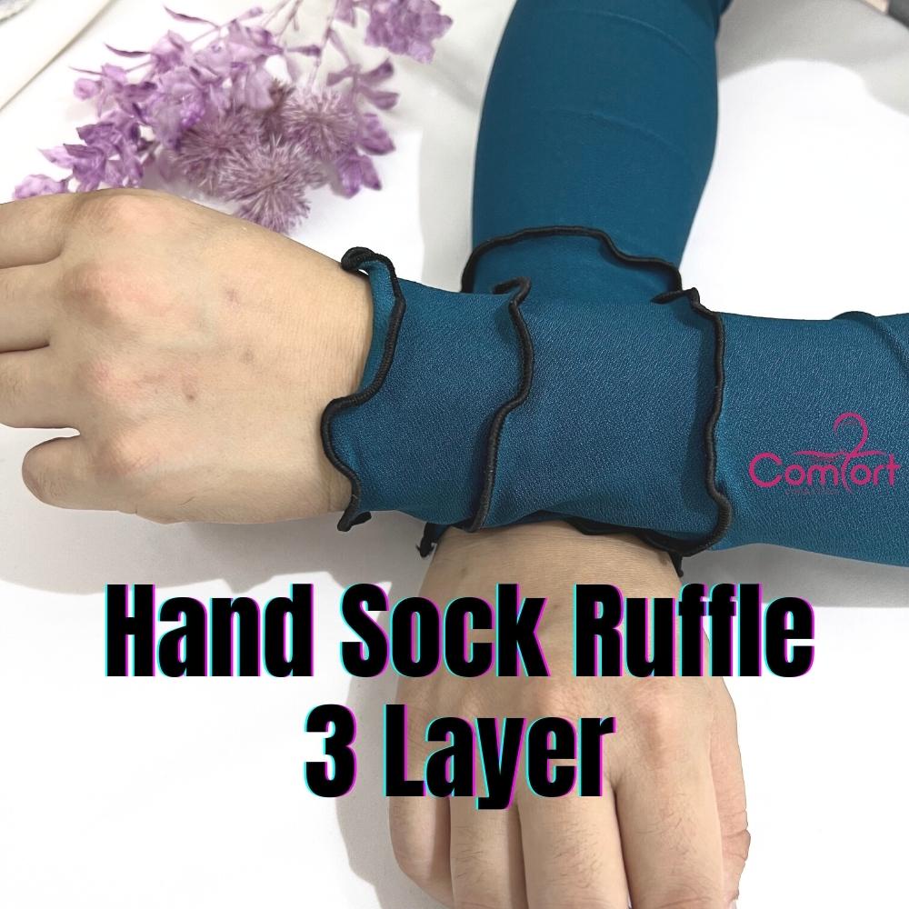 NEW High Quality Handsock Ruffle 3 Layers Sarung Tangan Motor Muslimah ...