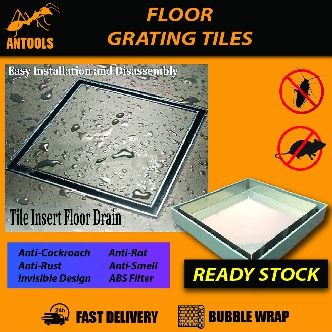 Floor Trap Floor Grating (130mm x 130mm) Anti Cockroach ABS Base Smart ...