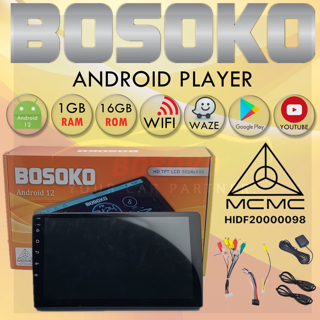 Bosoko Android Player 1GB + 16GB Perodua Myvi Alza Axia Bezza Aruz ...