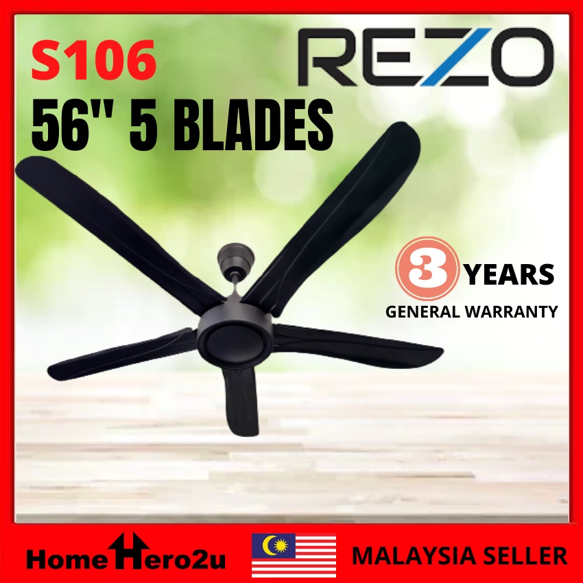 Rezo S106 5 SPEED Ceiling Fan 56 inch 5 Blades deka Kipas Siling with ...