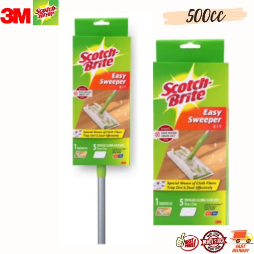 3M Scotch Brite - Easy Sweeper Mop (1 Sweeper Kit + 5 Disposable Dry ...