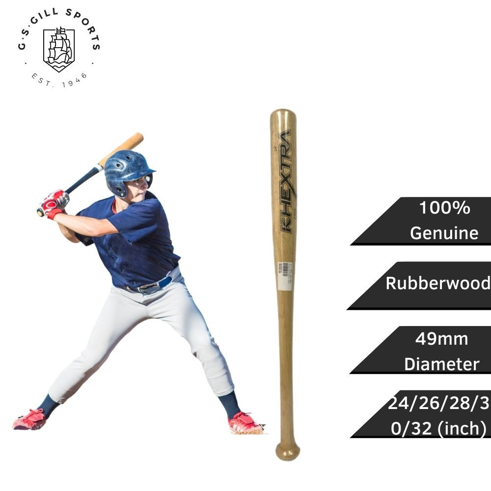 Khextra Steelman Baseball Bat Rubber Wood Training Bat Softball ...