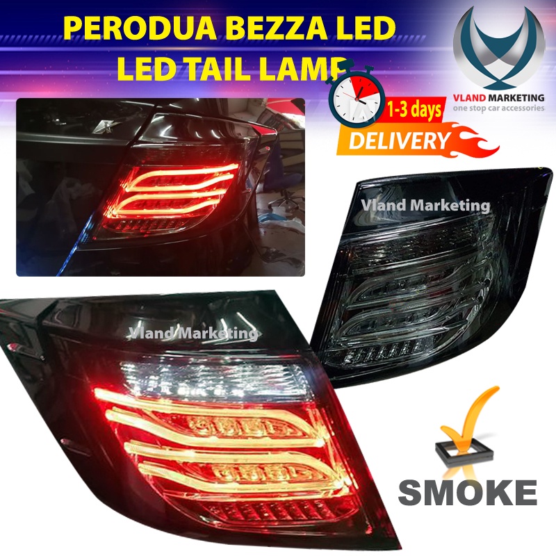 Perodua Bezza LED Light Bar Tail Lamp With Running Signal (RED/SMOKE ...