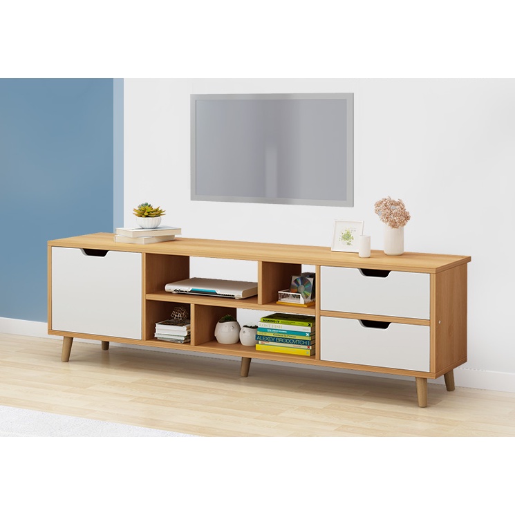 TV Cabinet Light Brown Siap Pasang | Shopee Malaysia