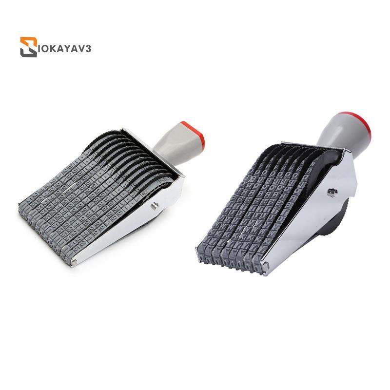 2x 12 Digit & 8 Digit Alphabet Rolling Rubber Stamp English Letter ...