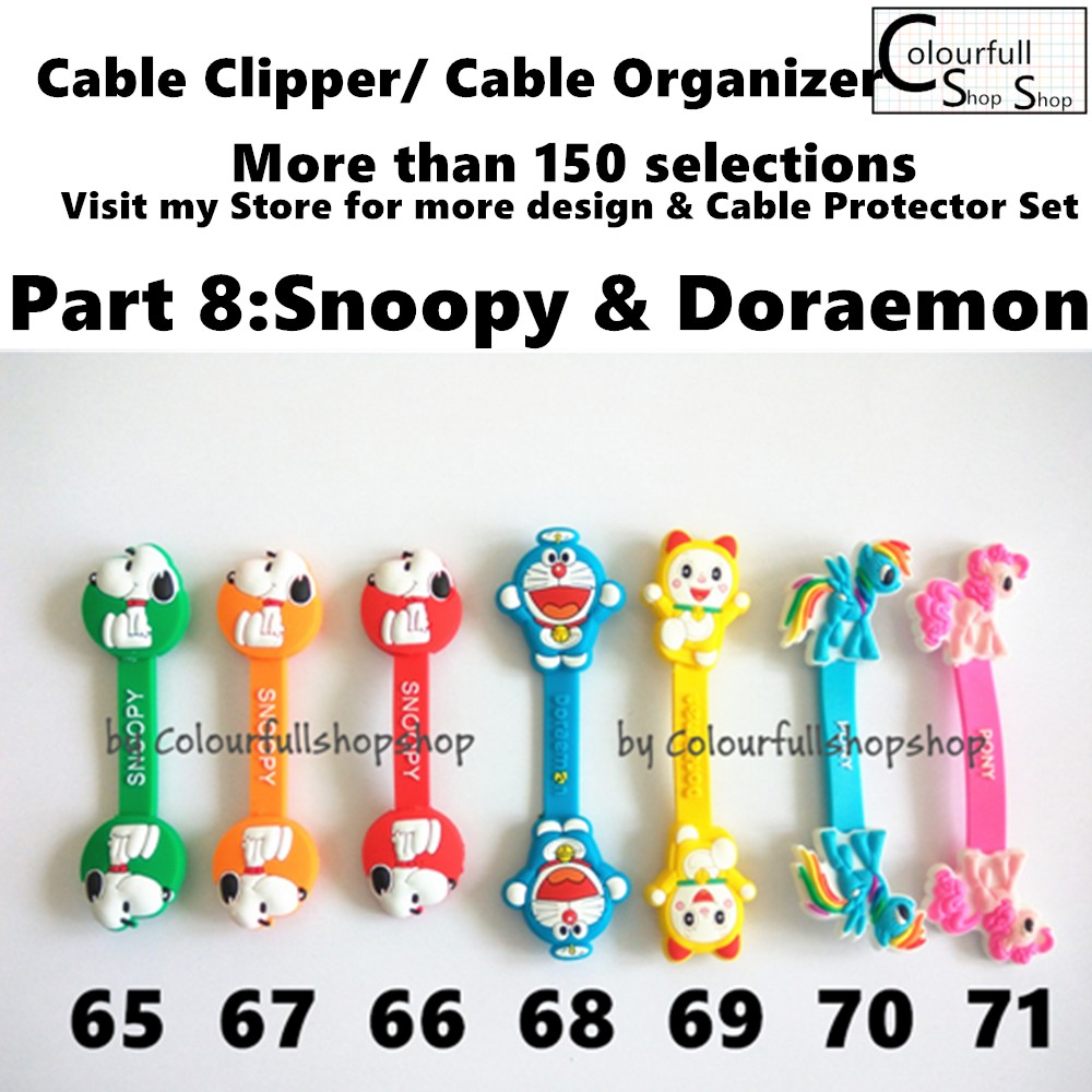Cartoon Cable Clipper / Cable Organizer Part 8 Doraemon Snoopy | Shopee ...