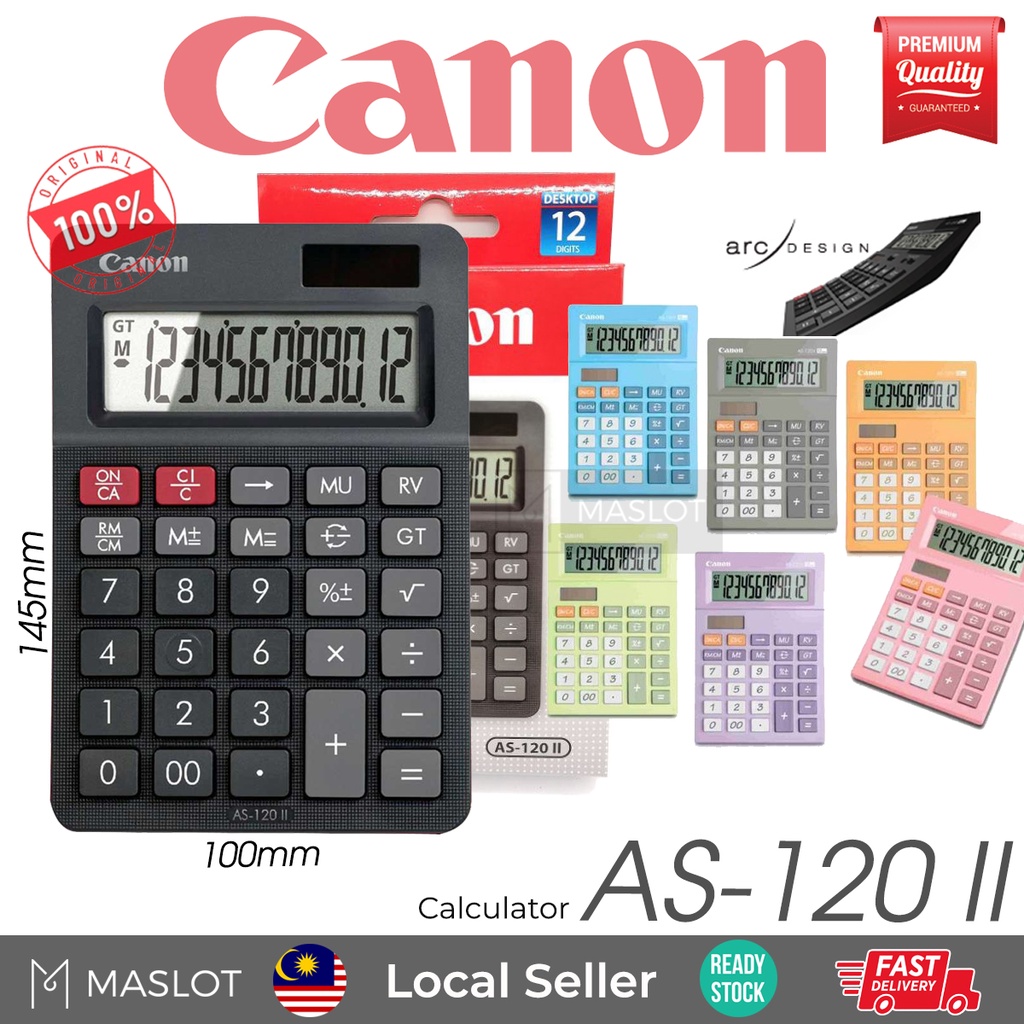 Canon AS-120 II AS 120V (12digits) Arc Design Calculator | Shopee Malaysia
