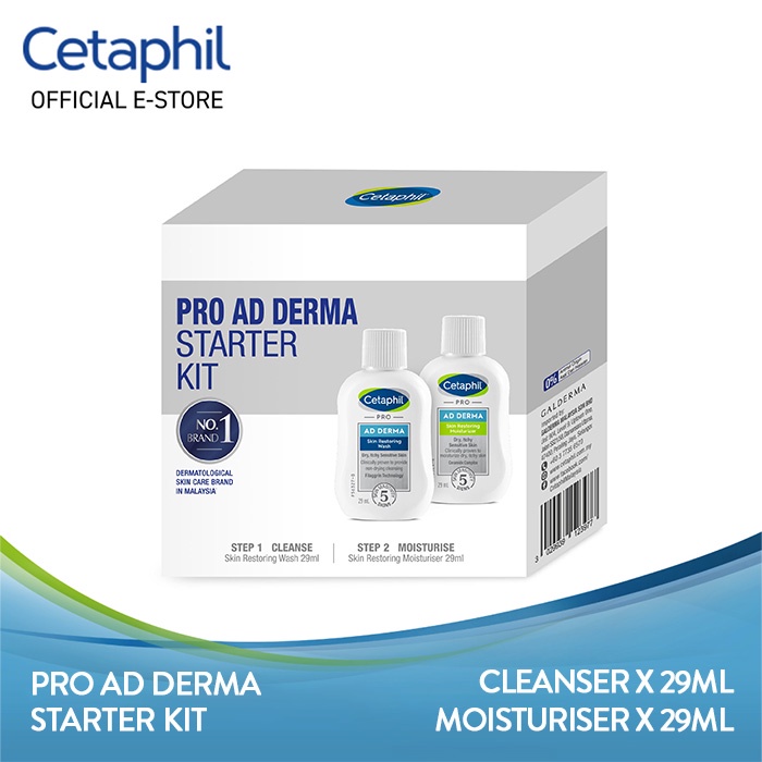 Cetaphil Pro AD Derma Starter Kit For Dry, Itchy Skin - Body Wash (29ml ...
