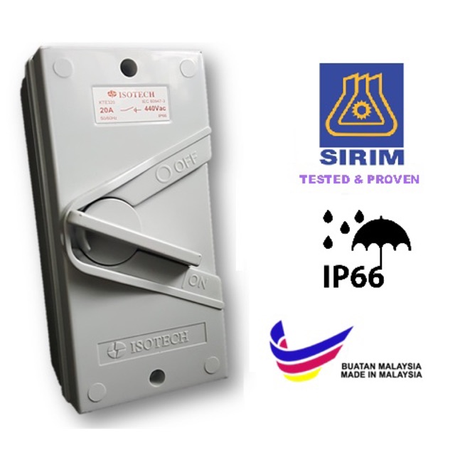 ISOTECH KTE 63A 440V 3 POLE ISOLATOR SWITCH IP66 | Shopee Malaysia