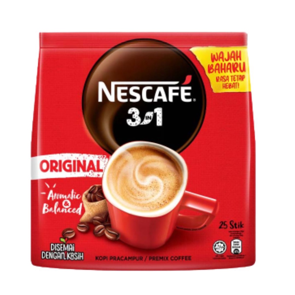 Nescafé 3 in 1 Original Premix Coffee 25sticksx18g | Shopee Malaysia