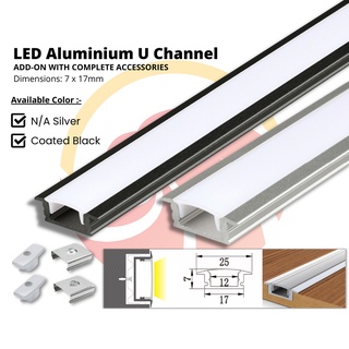 LED U Channel Strip Light Aluminum Casing Profile Track Housing (Coated ...