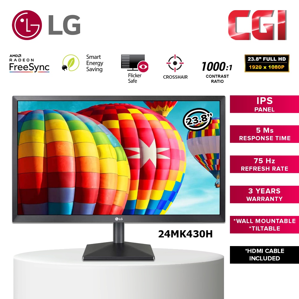 LG 24" 24MK430H FULL HD 75Hz IPS LED Monitor | Shopee Malaysia