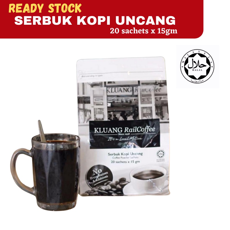 SERBUK KOPI KLUANG RAIL COFFEE UNCANG (20 SACHETS X 15G) | Shopee Malaysia