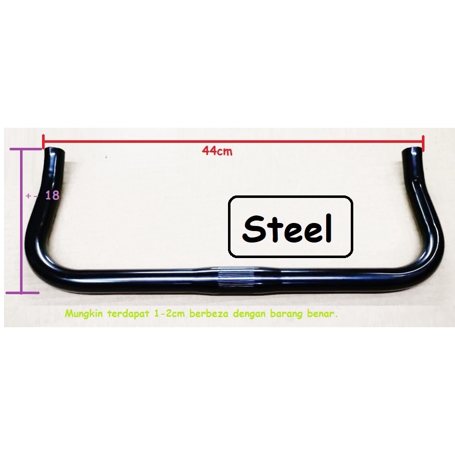 Handle basikal fixie 25.4 , handle tanduk kerbau , steel , alloy ...